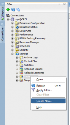 How To Create Tablespace Using SQL Developer - RebellionRider