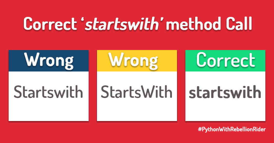 Python String Methods - startswith ( ) - RebellionRider