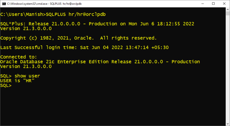 How To Connect With HR User In Oracle Database 21c - RebellionRider